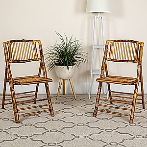 Flash Furniture 4 Pack American Champion Bamboo Folding Chair