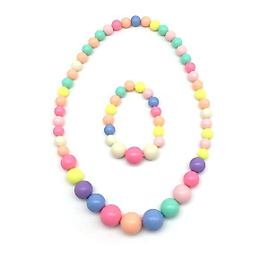 Elesa Miracle Little Girl Handbag Beauty Set Plush Handbag + Flower-Shaped Clip-on Earrings + Necklace and Bracelet Set (Pink)