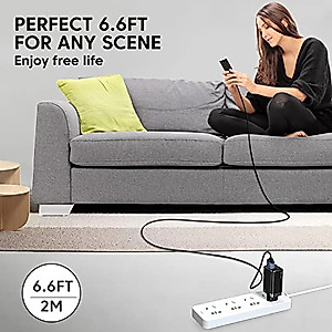 USB C to A Cable Fast Charging Cable, 66W/6A 6.6FT USB C Charging Cable with Led Display, USB Type C Cable Nylon Braided 480Mbps USB C Fast Charging Cable for Samsung Galaxy iPad LG