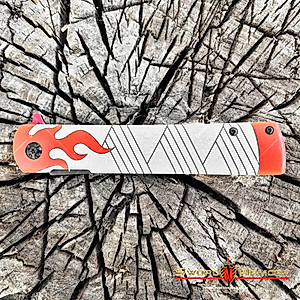 Munetoshi 9” Demon Killer Anime Spring Assisted Folding Pocket Knife Nine Styles Rengoku