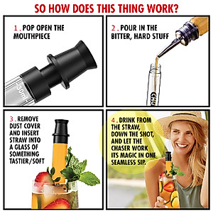 Chug Buddy 2pk Shot Straw, Shot Holder Straw for Drinks, Chasers - Perfect for Beach, Pool, and Night Out - Smooth Sipping and Easy Pouring - Leak-Proof - Takeshots Straw Fits All Standard Bottles