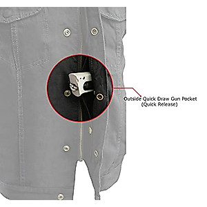 Milwaukee Leather MDM3000 Men's Black Denim ‘Quick Draw’ Dual Closure Club Style Vest - X-Large