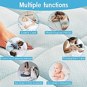 Memory Foam Mattress Topper Queen, Cooling Mattress Pad Queen, Pillow Top Waterproof Mattress Protector with 8-21 Inch Deep Pocket