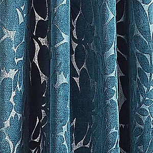 MARTHA STEWART Sherwood Velvet Grommet Window Curtain Panel Pair, 84", Teal