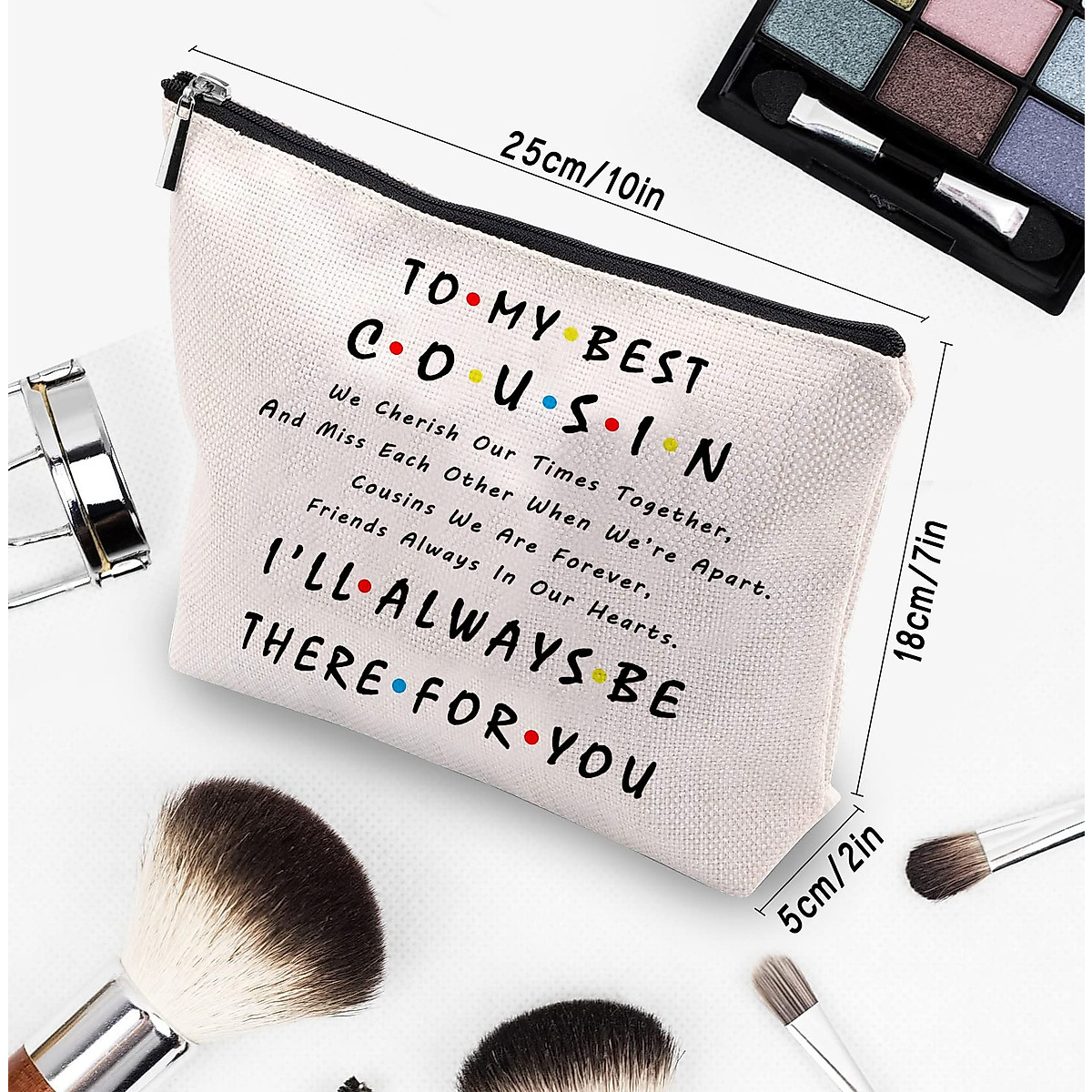 CEASQVAA Gifts for Cousin Funny Makeup Bag Cousin Gifts For Women Friend Travel Makeup Pouch
