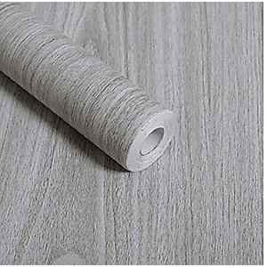 Gray Wood Grain Contact Paper Self Adhesive Shelf Liner Drawer Self Adhesive Shelf Liner Kitchen Cabinets Shelves Door Sticker 17.7 Inch by 78 Inch