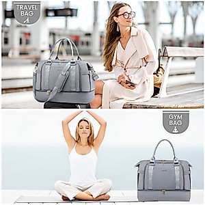 Gym Bag for Women LOVEVOOK Travel Duffel Bag with USB Charging Port,Weekender Bags for Women with Shoe Compartment,Carry on Overnight Bag with Toiletry Bag,Hospital Bags for Labor and Deliver