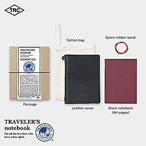 ミドリ(MIDORI) Traveler's Notebook, Passport Size, Black 15026006