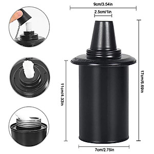 SUNYPLAY Torch Canisters, 12 oz Bamboo Torch Refill Canister, 4 Pack Replacement Outdoor Torch Canister with Wicks and Covers for Luau Party, DIY Garden Torch Decor