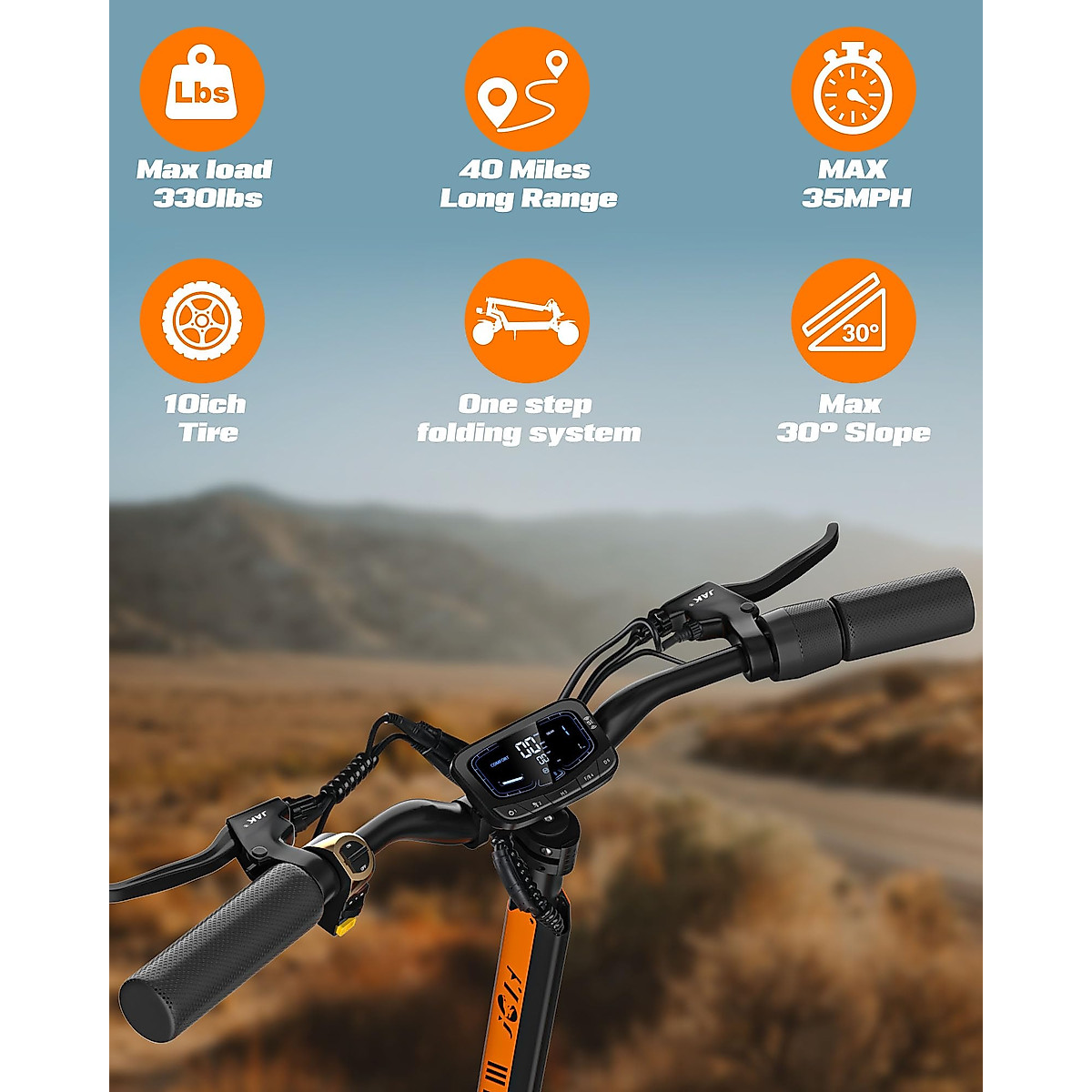 JGH X5 Electric Scooter Adults Max 37mph,48V 20.8Ah Battery,40 Miles Long Range,Vacuum Tire, Power by 1300W, Double Braking System Scooter Electric with NFC LCD Display