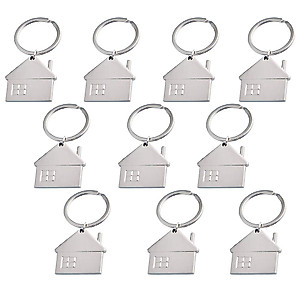 glasstore Small House Shaped Pendant Keychains,Cute Cartoon House With Window keychain Bag Hanging Fashion Charm Gifts Jewelry,10pcs