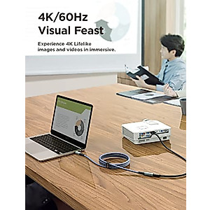 AINOPE [2M/6.6FT] USB C Extension Cable [USB 3.2/10Gbps] Sync Transfer USB C Extender Nylon Braided 100W/5A Fast Charging Compatible with USB C Hub/Dell XPS/MacBook/iPad Pro/Magsafe Charger(Gray)