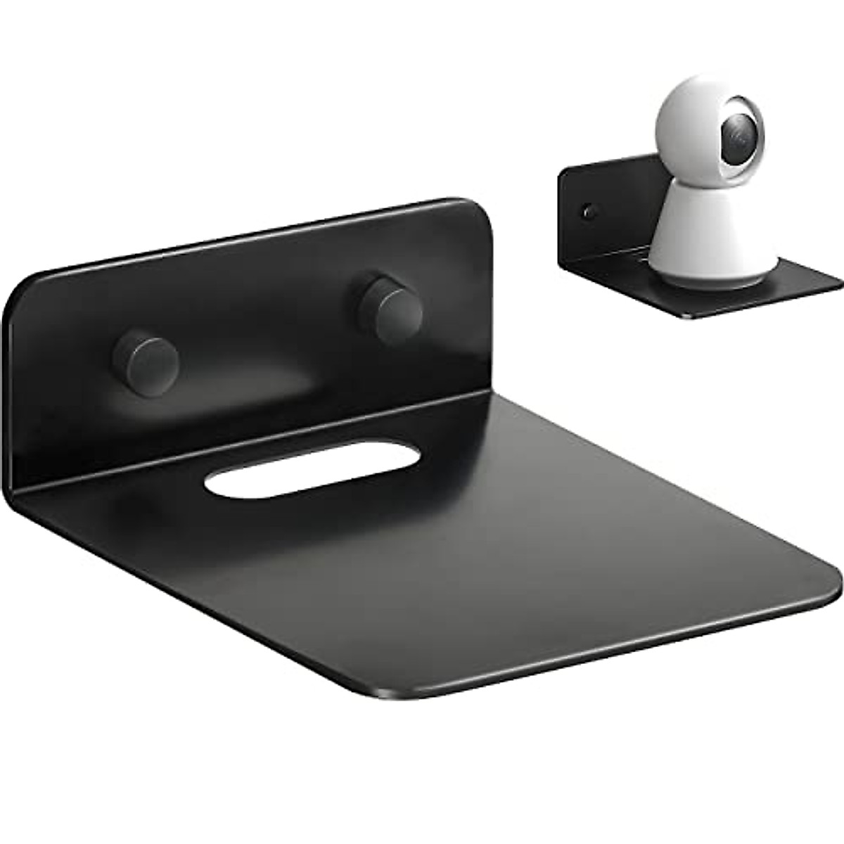 A.B Crew Drill-Free Wall Mount Baby Monitor Holder with Cable Hole Floating Wall Rack WiFi Router Wall Shelf Wall Storage Shelf Video Camera Shelf for Home Wall Decoration S