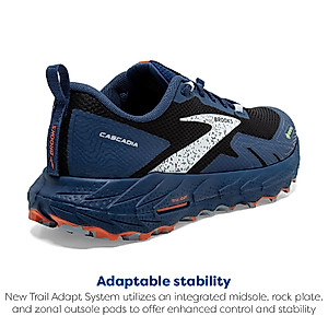 Brooks Men’s Cascadia 17 GTX Waterproof Trail Running Shoe - Black/Blue/Firecracker - 9 Medium