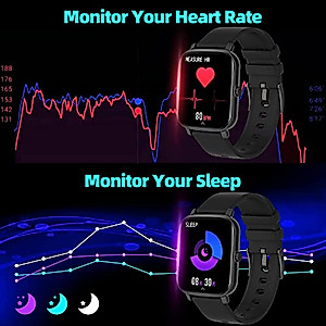 Smart Watch for Android Phones with Call Receive/Dial, 1.7“ IP68 Waterproof Fitness Tracker with Heart Rate SpO2, Sleep Tracker Voice Control Sport Activity Trackers Smartwatch for Women Men