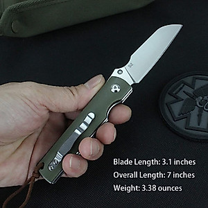 Tunafire Folding Pocket Knife,3 Inch D2 Blade G10 Handle with Thumb Stud Opener-Everyday Carry,Outdoor Use