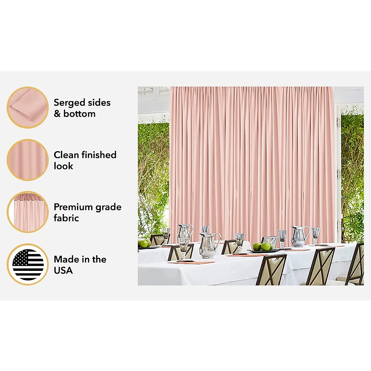 AK TRADING CO. 10 feet x 10 feet IFR Polyester Backdrop Drapes Curtains Panels with Rod Pockets - Wedding Ceremony Party Home Window Decorations - Orange