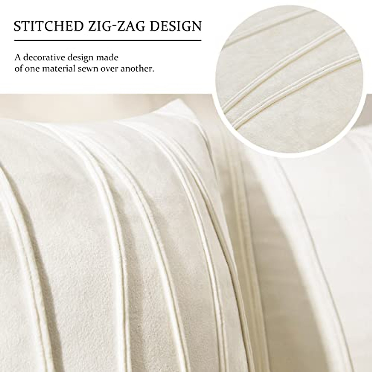 Top Finel Decorative Throw Pillow Covers 18 X 18 Inch,Soft Solid Velvet Pillow Covers Cushion Case for Sofa Bedroom 45 X 45 Cm (Pack of 2) Cream White