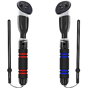 YOGES Handle Attachments Compatible with Meta Quest 3 / Oculus Quest 2 / Quest Pro / Rift S Controller, VR Sticks Gorilla Tag Long Arms Dual Controller Extensions Grips for Beat Saber More VR Games
