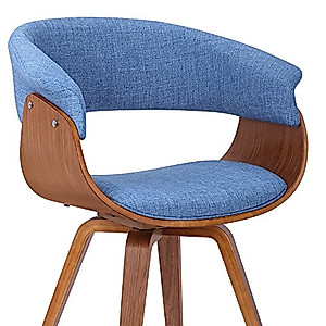 Armen Living Summer Dining Chair, Wood, Blue 22D x 25W x 31H in