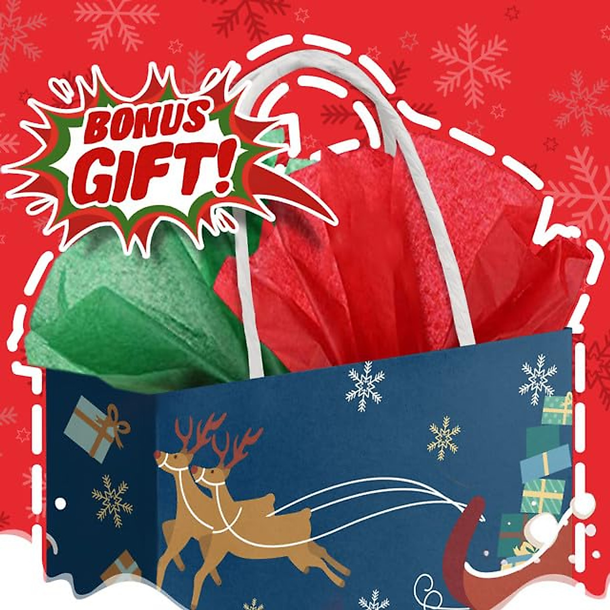 Kidtion Christmas Gift Bags 30 PCS, Durable Christmas Bags with Tissue Paper, 6 Styles Gift Bags Bulk with Handles, Reusable Small Gift Bags Xmas Paper Bags, Party Favors Holiday Gift Bags