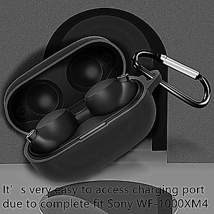 Cover Case for Sony WF-1000XM4 Earbud, Soft Silicon Colorful Sony WF-1000XM4 Case Wireless Earbuds Protective Cover with Keychain [3 Pack] (Black + Blue + White)