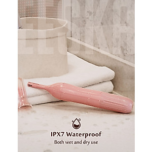 EESKA Bikini Trimmer for Women, 3 in 1 Cordless Electric Shaver Clipper IPX7 Waterproof Wet & Dry Use Lady Razor Groomer for Legs, Arms & Bikini with Painless Facial Hair Removal Eyebrow Trimmer