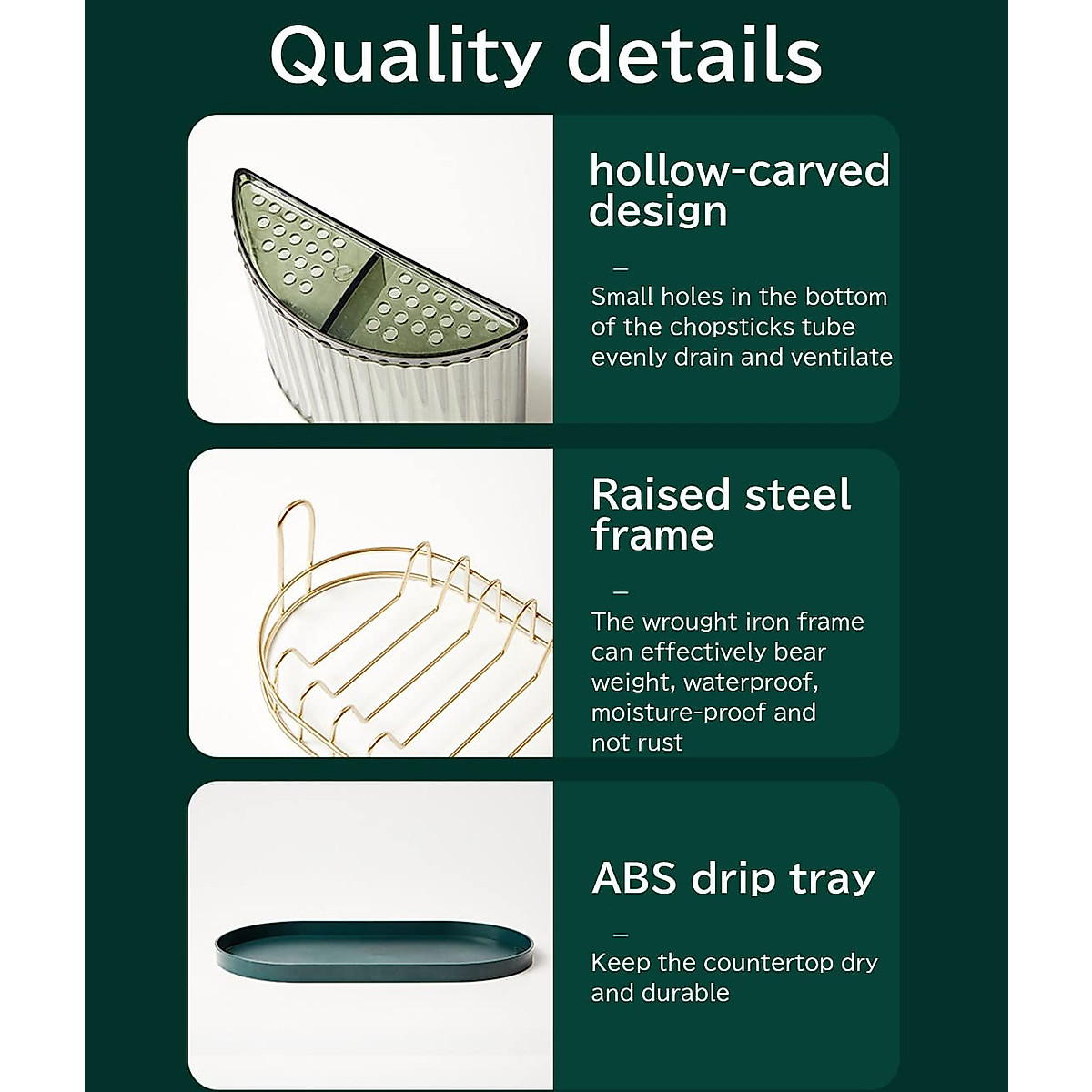 Qulable Dish Rack Drainer with Removable Tray Mini Sink Dish Strainers Drying Rack Drainers Tableware Organizer Waterproof for Kitchen Counter Top(Green)