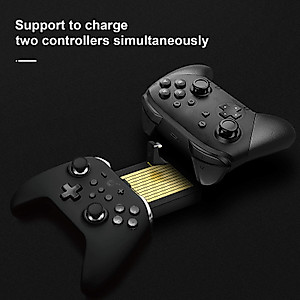 GuliKit Pro Controller Charger for Switch - Dual Controller Fast Charger Charging Dock Stand Station Compatible with Nintendo Switch Pro Controllers with LED Indicators