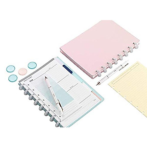 TUL Retractable Gel Pens, Limited Edition, Sunset Shades, Medium Point, 0.7 mm, Pearl White Barrel, Blue Ink, Pack of 4