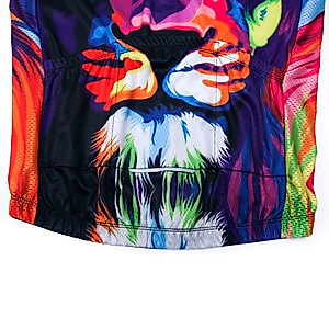 Cycling Jersey Mens Tops Racing Cycling Clothing Short Sleeve Bike Shirt Tiger Purple XXL