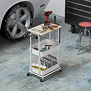 Simple Houseware 2-Tier Rolling Utility Cart with Top Board