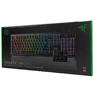 Razer Ornata Chroma Gaming Keyboard: Hybrid Mechanical Key Switches - Customizable Chroma RGB Lighting - Individually Backlit Keys - Detachable Plush Wrist Rest - Programmable Macro Functionality