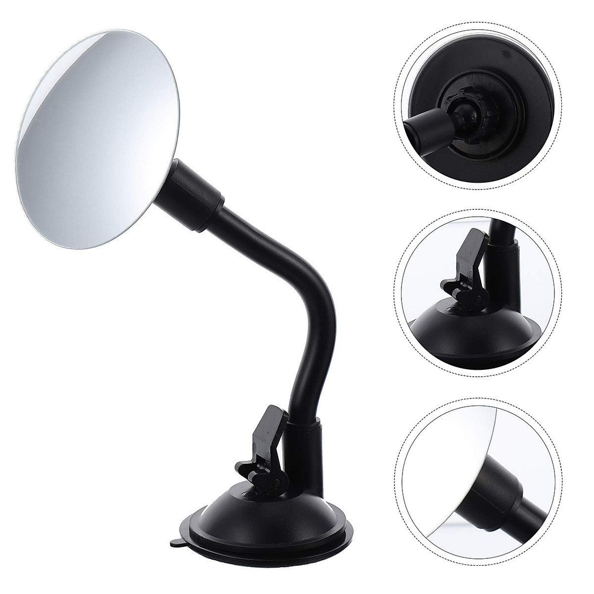 Car Mirror Rear View Mirror Windshield Shatterproof Safety Adjustable Front Facing Suction Cup Mirror for Car Observation