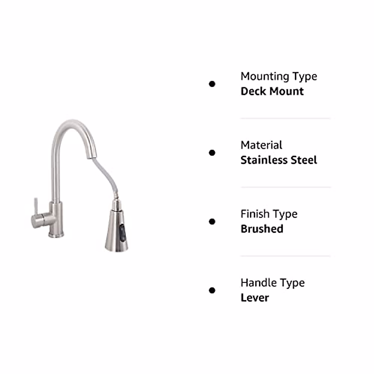Kitchen Faucet with Pull Down Sprayer Brushed Nickel, High Arc Single Handle Kitchen Sink Faucet Without Deck Plate, Commercial Modern Stainless Steel Kitchen Sink Faucet (Brushed Nickle)