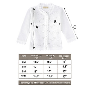 Lilax Baby Girls' Little Hearts Knit Cardigan Sweater 12M White