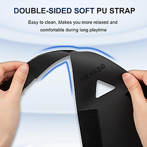 Adjustable Head Strap for PlayStation VR2, Double-Sided PU Soft PS VR2 Strap, Enhanced Comfort for VR2 Headset, Lightweight Reduce Head Pressure Accessories for PS5 VR2