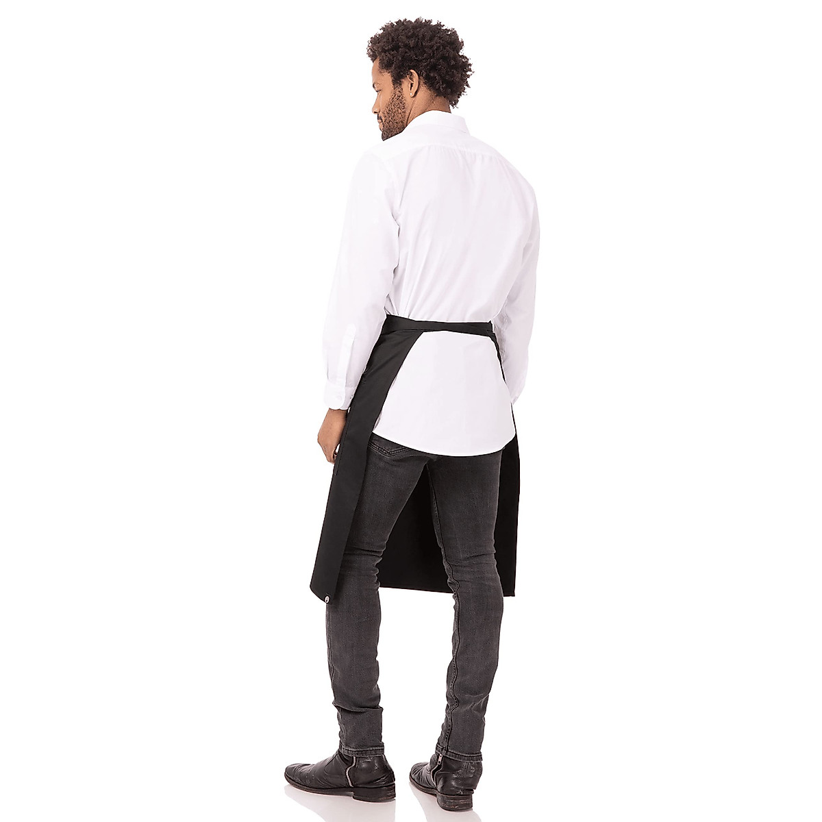 Chef Works Unisex Reversible Waiter Apron with Pockets, Black, One Size