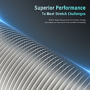 DuraComfort Air Conditioner Hose, 5.9 Inch (6”) Diameter Portable AC Hose, Anti-Clockwise Thread Up to 80 Inch Length, Room Air Conditioner Replace Vent Exhaust Hose