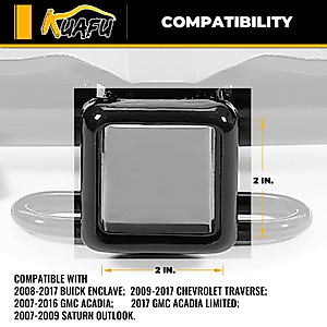 KUAFU Class 3 2'' Trailer Hitch Compatible with 2008-2017 Buick Enclave 2009-2017 Chevrolet Traverse 2007-2017 GMC Acadia Limited 2007-2009 Saturn Outlook Replacement for 44569 51083 13424 75528