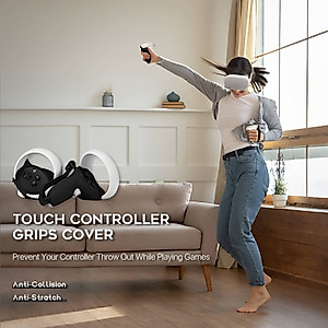 DESTEK All in One Accessories Bundle Compatible with Meta/Oculus Quest 2, Carrying Case Set Includes Head Strap, Controller Grips Cover, Silicone Face Cover, Lens Cover, VR Accessories Travel Kit