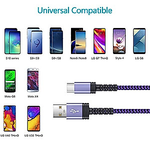 C Charger Cable Fast Charging Phone Android Power Cord 4Pack for Samsung Galaxy S22+ S22 Ultra S22 Plus Note 21/20 Ultra, S21+/S20 Plus/S21 S20 FE/S10 Plus/S9 A11/A21/A51/A71 Google Pixel 5 4A XL