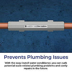 PGI Traders Chemical Free Water Conditioner | Reduces Limescale Buildup | Softens Hard Water | For Standard 3/4-Inch Pipes | Easy Install