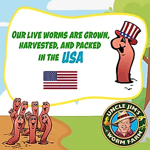 Uncle Jim's Worm Farm European Nightcrawlers Composting and Fishing Worms 2 Lb Pack