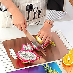 GULRUH Wood Cutting Boards for Kitchen, 1PCS Stainless Steel Durable Chopping Board Non-Slip Kitchen Cutting Board Vegetable Meat Tools Kitchen Washable Chopping Blocks (Color : Rainbow-1PCS)