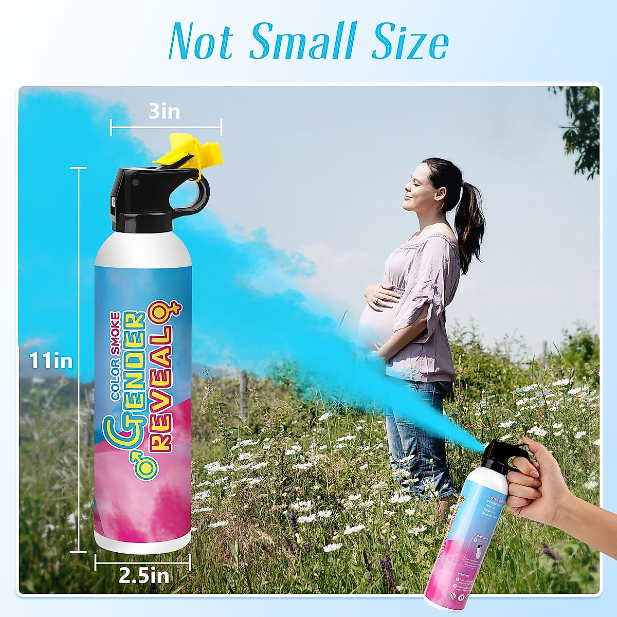 Merear Large Gender Reveal Fire Extinguisher 2 Packs, Gender Reveal Ideas, Baby Boy Reveal Party Ideas 100% Biodegragable for Gender Reveal Decorations (Blue)