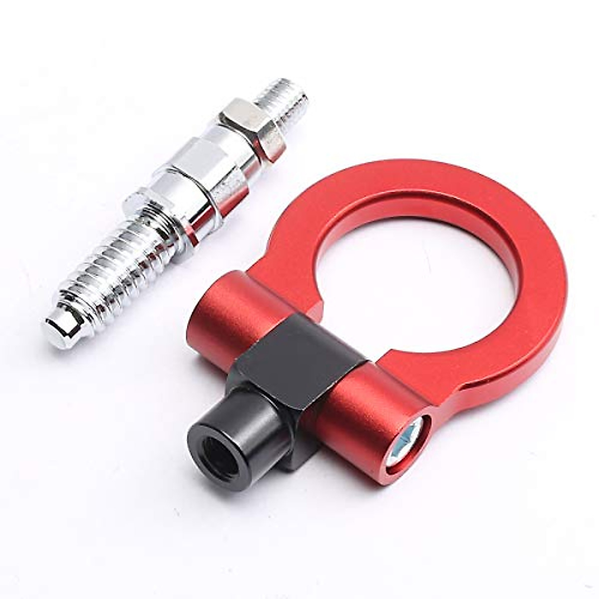 OCESTORE Track Racing Style Tow Hook Towing Eye CNC Aluminum Screw On Front Rear Bumper Replacement for 3 Series E36 E46 E90 E91 E92 E93 318 320 323 325 328 330 335 M3 1992 to 2012 (Red)