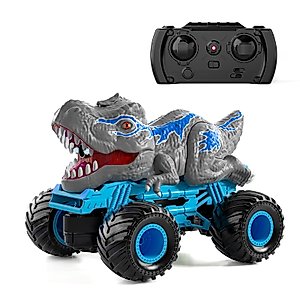 Bennol Remote Control Dinosaur Car for Boys Kids, 2.4Ghz RC Dinosaur Truck for Toddlers, Electric Hobby RC Car Toys with Light & Sound Spray Birthday for 3 4 5 6 7 8 Year olds Kids Boys
