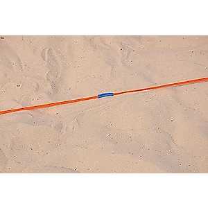 Tandem Sport Outdoor Volleyball Boundary Lines - Volleyball Short Court Rope Court Lines - Volleyball Lines for Sand or Grass - Orange, 26' 3" X 52' 6"