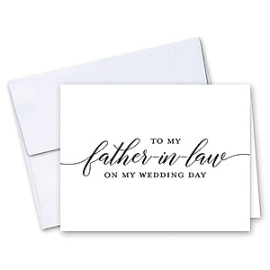 InvitationHouse Simple Script To My Mother-in-law | To My Father-in-law Wedding Day Folded Note Card Set (Black)